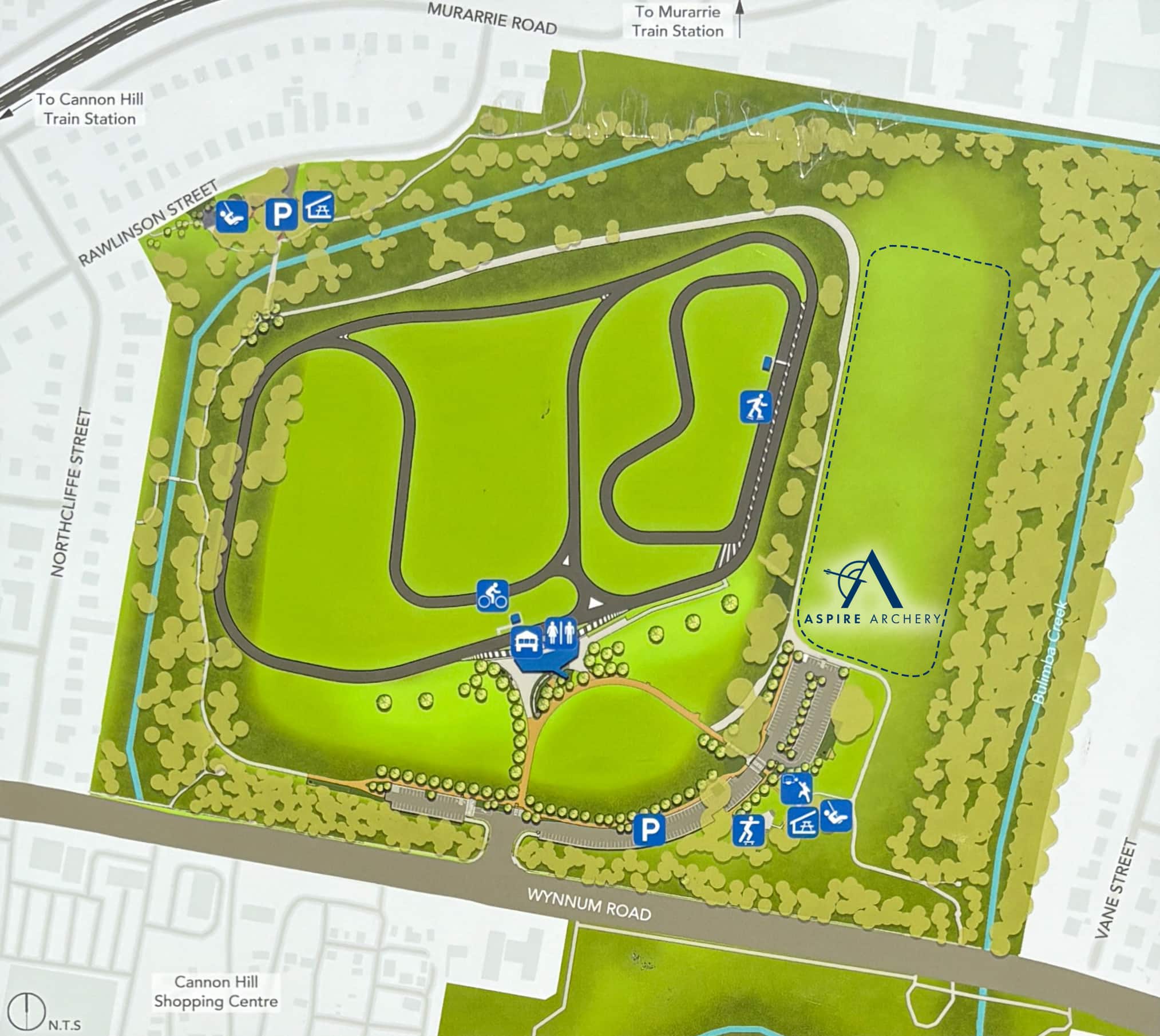 Map of the Murarrie Recreation Ground - Aspire Archery
